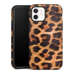 DeinDesign iPhone 12 Handy Panzer Handyh&uuml;lle robuste Outdoor H&uuml;lle Schutzh&uuml;lle matt Animal Print Leopard Fur Tough Case