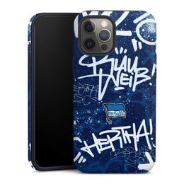 DeinDesign iPhone 12 Pro Handy Panzer Handyh&uuml;lle robuste Outdoor H&uuml;lle Schutzh&uuml;lle matt Official Licensed Product Hertha Bsc Graffiti Tough Case