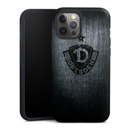 DeinDesign iPhone 12 Pro Handy Panzer Handyh&uuml;lle robuste Outdoor H&uuml;lle Schutzh&uuml;lle matt Sg Dynamo Dresden Official Licensed Product Vintage Tough Case