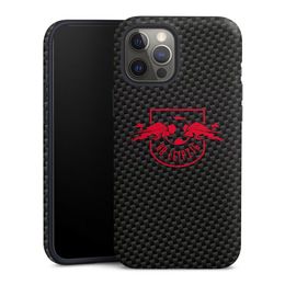 DeinDesign iPhone 12 Pro Handy Panzer Handyh&uuml;lle robuste Outdoor H&uuml;lle Schutzh&uuml;lle matt Carbon Official Licensed Product Rb Leipzig Tough Case