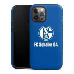 DeinDesign iPhone 12 Pro Handy Panzer Handyh&uuml;lle robuste Outdoor H&uuml;lle Schutzh&uuml;lle matt Fc Schalke 04 Official Licensed Product Logo Tough Case