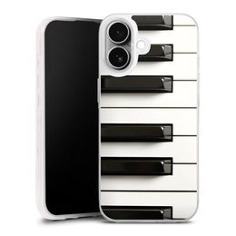 DeinDesign iPhone 17 Handy Slim Case Silikon Handyh&uuml;lle transparent H&uuml;lle extra d&uuml;nn Piano Klavier Music Silikon Slim Case