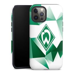 DeinDesign iPhone 12 Pro Handy Panzer Handyh&uuml;lle robuste Outdoor H&uuml;lle Schutzh&uuml;lle matt Tarnmuster Official Licensed Product Sv Werder Bremen Tough Case