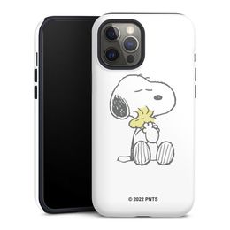 DeinDesign iPhone 12 Pro Handy Panzer Handyh&uuml;lle robuste Outdoor H&uuml;lle Schutzh&uuml;lle matt Snoopy Love Peanuts Tough Case