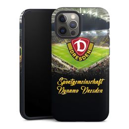 DeinDesign iPhone 12 Pro Handy Panzer Handyh&uuml;lle robuste Outdoor H&uuml;lle Schutzh&uuml;lle matt Sgd Sg Dynamo Dresden Official Licensed Product Tough Case