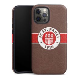 DeinDesign iPhone 12 Pro Handy Panzer Handyh&uuml;lle robuste Outdoor H&uuml;lle Schutzh&uuml;lle matt Fc St. Pauli Logo Official Licensed Product Tough Case