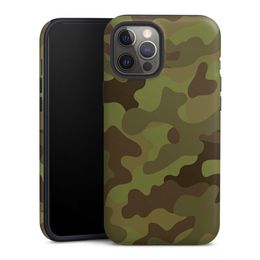 DeinDesign iPhone 12 Pro Handy Panzer Handyh&uuml;lle robuste Outdoor H&uuml;lle Schutzh&uuml;lle matt Camouflage Tarnmuster Army Tough Case