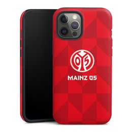 DeinDesign iPhone 12 Pro Handy Panzer Handyh&uuml;lle robuste Outdoor H&uuml;lle Schutzh&uuml;lle matt Official Licensed Product Merchandise Mainz 05 Tough Case