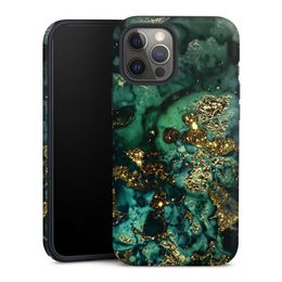 DeinDesign iPhone 12 Pro Handy Panzer Handyh&uuml;lle robuste Outdoor H&uuml;lle Schutzh&uuml;lle matt Marble Muster Glitzer Tough Case