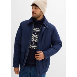 bonprix Wattierte Winterjacke mit Cordkragen, blau