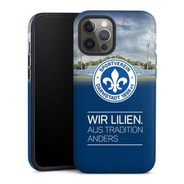 DeinDesign iPhone 12 Pro Handy Panzer Handyh&uuml;lle robuste Outdoor H&uuml;lle Schutzh&uuml;lle matt Official Licensed Product Sv Darmstadt 98 Coat Of Arms Tough Case