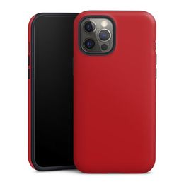 DeinDesign iPhone 12 Pro Handy Panzer Handyh&uuml;lle robuste Outdoor H&uuml;lle Schutzh&uuml;lle matt Red Unicoloured Colour Tough Case