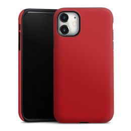 DeinDesign iPhone 11 Handy Panzer Handyh&uuml;lle robuste Outdoor H&uuml;lle Schutzh&uuml;lle matt Red Unicoloured Colour Tough Case