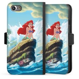 DeinDesign iPhone SE (2020) Handy Klapph&uuml;lle Handyh&uuml;lle aus Kunst Leder schwarz Flip Case Official Licensed Product Mermaid Arielle Die Meerjungfrau Sideflip mit