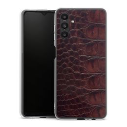 DeinDesign Galaxy A13 5G Handy Silikon H&uuml;lle Case transparent Handyh&uuml;lle Leather Crocodile Animal Print Silikon Case
