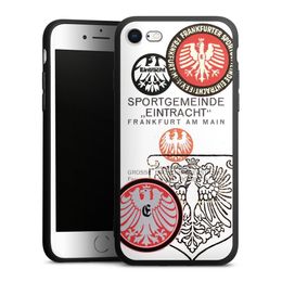 DeinDesign iPhone 8 Handy Premium Silikon H&uuml;lle Handyh&uuml;lle schwarz Case Retro Eintracht Frankfurt Official Licensed Product Silikon Premium Case