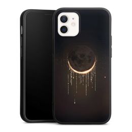 DeinDesign iPhone 12 mini Handy Premium Silikon H&uuml;lle Handyh&uuml;lle schwarz Case Full Moon Moon Light Silikon Premium Case