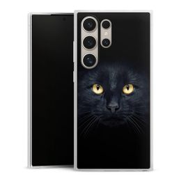 DeinDesign Galaxy S24 Ultra Handy Slim Case Silikon Handyh&uuml;lle transparent H&uuml;lle extra d&uuml;nn Black Eye Cat Silikon Slim Case