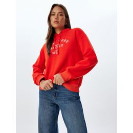 KOTON Sweatshirt Damen Gr&ouml;&szlig;e XXXL feuerrot / wei&szlig;
