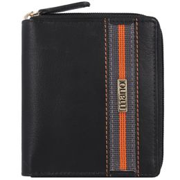 mano Portemonnaie 'Don Leonardo' Damen Gr&ouml;&szlig;e XS/XL taubenblau / orange / schwarz