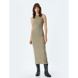 KOTON Kleid Damen Gr&ouml;&szlig;e 36 khaki Winterkleid
