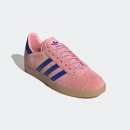 Sneaker adidas originals "GAZELLE", Damen, Gr. 39, rosa (semi pink spark, lucid blau, pure sulfur), Leder, Synthetik, Schuhe Sneaker