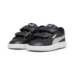 Sneaker Puma "SMASH 3.0 GLITZ GLAM V INF", M&auml;dchen, Gr. 20, schwarz (Puma schwarz, Puma silber, Puma wei&szlig;), Synthetik, unifarben, Schuhe Sneaker, mit Klettverschluss, mit SOFTFOAM+ D&auml;mpfung, aus Synthetik