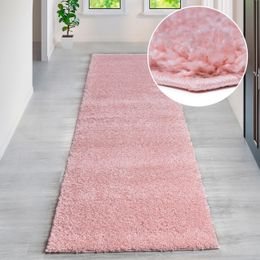 Hochflor-Teppich OTTO HOME "Viva Shaggy, in Standard- und Premium-Qualit&auml;t, 30 mm oder 45 mm H&ouml;he" Gr. 18, rosa, B:80cm H:30mm L:300cm, Kunstfaser, Teppiche, Hochflor-Teppich, Uni Farben, einfarbig, besonders weich und kuschelig, Kundenliebling