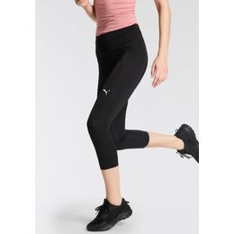 Trainingstights Puma "W TAD ESSENTIAL HW CAPRI TIGHT", Damen, Gr. XS, N-Gr, schwarz (Puma schwarz), Interlock, Obermaterial: 85% Polyester, 15% Elasthan, schmal 3/4-L&auml;nge, Hosen Trainingstights, mit Seitentaschen, mit DryCELL Technologie, atmungsaktiv