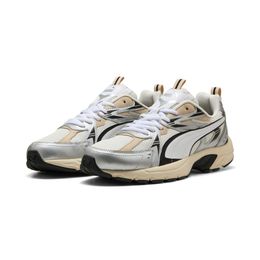 Sneaker Puma "MILENIO TECH_", Herren, Gr. 41, wei&szlig; (warm wei&szlig;, Puma wei&szlig;, Puma silber), Textil, Schuhe Sneaker, f&uuml;r Sportmode und Streetwear, mit Schn&uuml;rverschluss