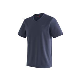 T-Shirt Maier Sports "Wali", Herren, Gr. S, blau (dunkelblau), 100% Polyester, Rundhals, Shirts T-Shirt, Herren Kurzarmshirt, leichtes Sommer Funktionsshirt, V-Ausschnitt