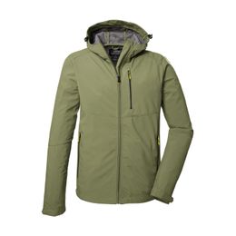 Softshelljacke Killtec "KOS 259 MN SFTSHLL JCKT", Herren, Gr. M, moosgr&uuml;n, Oberseite: 100% Polyester;R&uuml;ckseite: 100% Polyester;Futter: 100% Polyester, Jacken Softshelljacke, Wasserabweisende Softshelljacke mit verstellbarer Kapuze