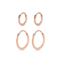Ohrstecker-Set Elli "Ohrringe Creolen 2er Set 925 Sterling Silber", rosa (rosegold), Ohrringe, Damen, Silber 925 (Sterlingsilber), Ohrstecker-Set