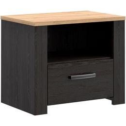 Nachtkommode FORTE, riviera eiche, cabazone eiche, B:61,6cm H:52cm T:42cm, Spanplatte, Sideboards, Nachtkommode, B/H/T 61,6/52/42 cm, in 2 Dekoren erh&auml;ltlich