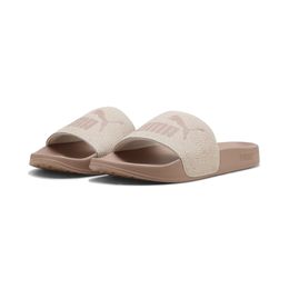 Badesandale Puma "LEADCAT 2.0 TOPCAT", Damen, Gr. 43, frosted ivory, rose latte, sandstone, Leder, Schuhe Badesandale, ohne Verschluss, leicht profiliertes Laufsohlenprofil, aus Leder, Topseller