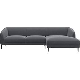 Ecksofa FLEXLUX "Belle Designsofa, L-Form, B/T 288/149 cm", grau (soft grau), B:288cm H:74cm T:149cm, 100% Polyester, Sofas, Ecksofa, Skandinavisches Design, In hochwertiger Verarbeitung