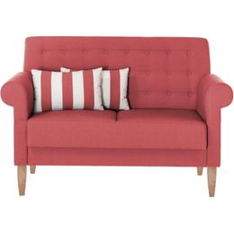 K&uuml;chensofa Home Affaire "Scalea", rot, B:147cm H:99cm T:76cm, 60% Polyester, 40% Baumwolle;Webstoff (80% Polyester / 20% Baumwolle);Struktur Karo (100% Polyester), Sofas, K&uuml;chensofa, inkl. 2 Stk. Zierkissen, in verschiedenen Stoffen und Farben
