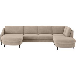 Sit & More Wohnlandschaft SIT & MORE "Soul U-Form", beige, B:372cm H:90cm T:239cm, 100% Polyester, Sofas, Wohnlandschaft, wahlweise mit Bett und Bettkasten