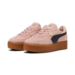 Sneaker Puma "PALERMO ELEVATA WNS", Damen, Gr. 38, rose quartz, gum, Leder, mehrfarbig, Schuhe Sneaker, mit klassischer T-Toe-Konstruktion, Obermaterial aus Leder