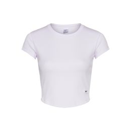 Kurzarmshirt Reebok "D T-Shirt", Damen, Gr. XL, wei&szlig; (digital glea), Sweatware, Obermaterial: 97% Baumwolle, 3% Elasthan, unifarben, Rundhals, eingesetzt eingefasste Kante, Shirts Kurzarmshirt