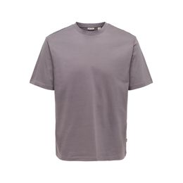 Only & Sons Rundhalsshirt ONLY & SONS "ONSFRED RLX SS TEE", Herren, Gr. S, rabbit, Single Jersey, Obermaterial: 100% Baumwolle, unifarben, relaxed fit normal, Rundhals, Shirts Rundhalsshirt, Baumwolle, relaxed fit