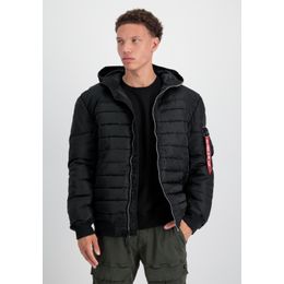 Winterjacke Alpha Industries "Hooded Puffer FN", Herren, Gr. L, schwarz, Obermaterial: 100% Polyester; Futter: 100% Polyester; F&uuml;llung: 100% Polyester, Jacken Winterjacke