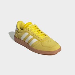 Sneaker adidas Sportswear "BREAKNET SLEEK", Damen, Gr. 36, gelb, sanftes wei&szlig;, gum10, Leder, Synthetik, Schuhe Sneaker, Topseller