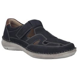 Klettschuh Josef Seibel "New Anvers 81", Herren, Gr. 39, blau (dunkelblau), Leder, Schuhe Klettschuh, B&auml;ckersandale, Komfortschuh, Halbschuh in Weite K (sehr weit)