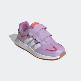 Klettschuh adidas Sportswear "TENSAUR SWITCH KIDS", M&auml;dchen, Gr. 34, wei&szlig; (powder plum, cloud wei&szlig;, lucid rot), Synthetik, Textil, Schuhe Klettschuh, f&uuml;r Kinder & Jugendliche