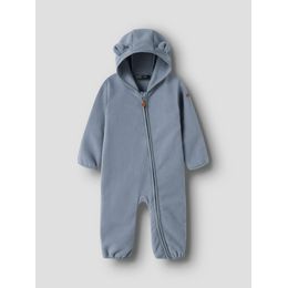 Fleeceoverall name it "NBNMEEKO SUIT SOLID", M&auml;dchen, Gr. 62/68, N-Gr, flint stone, Fleece, Obermaterial: 100% Polyester, unifarben, regular fit, Overalls Fleeceoverall