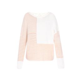 MIMO Pullover Damen Gr&ouml;&szlig;e L beige / wei&szlig;