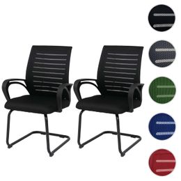 Mendler 2er-Set Konferenzstuhl HWC-K51, Besucherstuhl Freischwinger, Stoff/Textil (250g/m˛) MVG ~ Variantena 120584