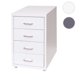 Mendler Rollcontainer Boston T851, Schubladenschrank Stahlschrank B&uuml;roschrank, 48x28x41cm 4 Schubladen ~ Var 72720