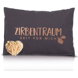 Zirbenkissen Herbalind "Zirbentraum in Anthrazit/Ros&eacute;gold 30x20 mit Rei&szlig;verschluss - Gef&uuml;llt", grau (goldfarben, anthrazit), B:30cm H:7cm L:20cm, Baumwolle, Funktionskissen, Zirbenkissen, mit hochwertigen Zirbenholzflocken 100% Baumwolle - Made in Germany